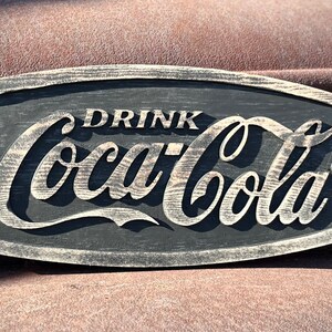 Coca Cola Wood Carved Sign Vintage Coke Sign - Etsy