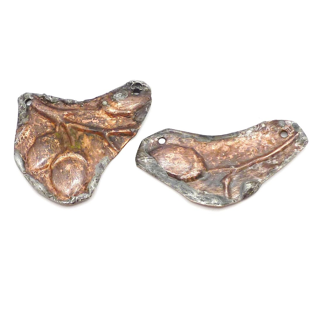 Tinned Copper Earring Components, Artisan Earring Charms, Oxidized ...