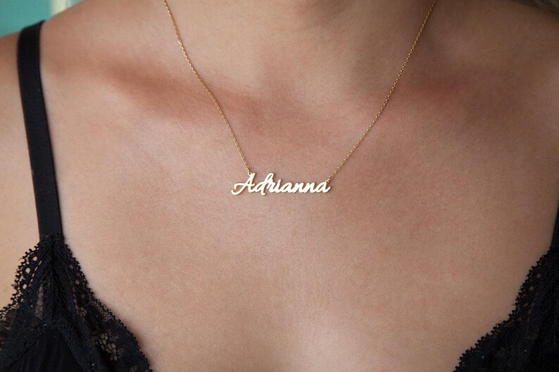 Custom Script Name Necklace Model5 Handwriting Etsy