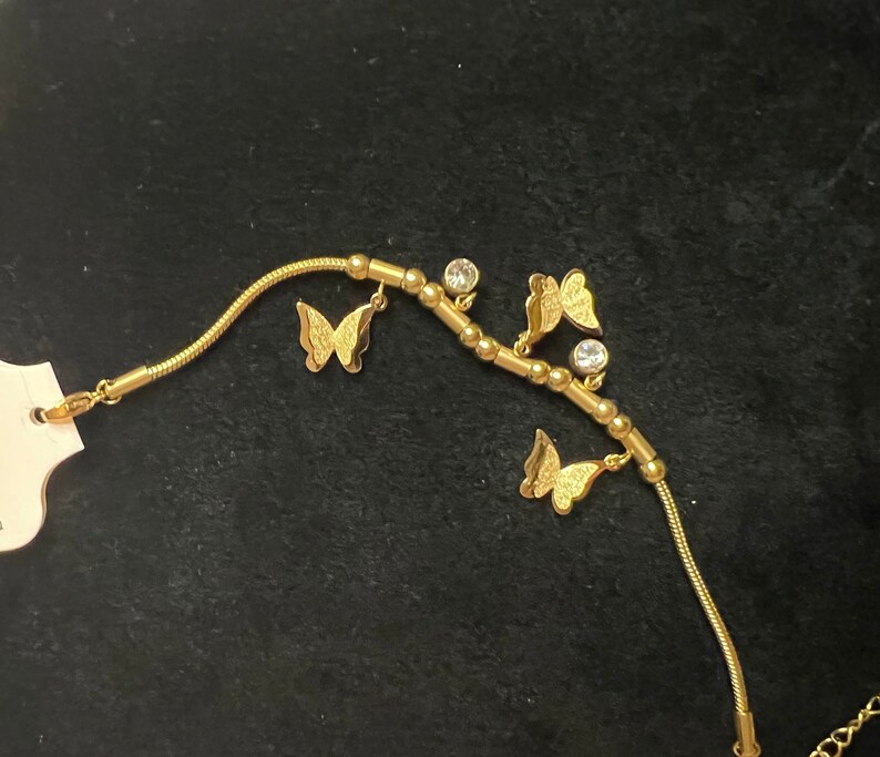 Cute Butterfly Bracelet Stainless Steel and Pearl Beads - Etsy
