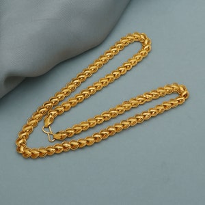 Women 22k Solid Gold Chain Necklace Handmade Jewellery - Etsy