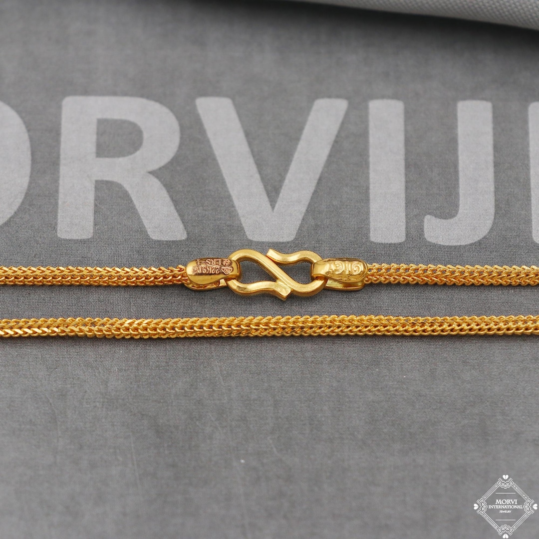 22k Gold Chain Necklace Style for Men Women Anniversary Wedding Gift ...