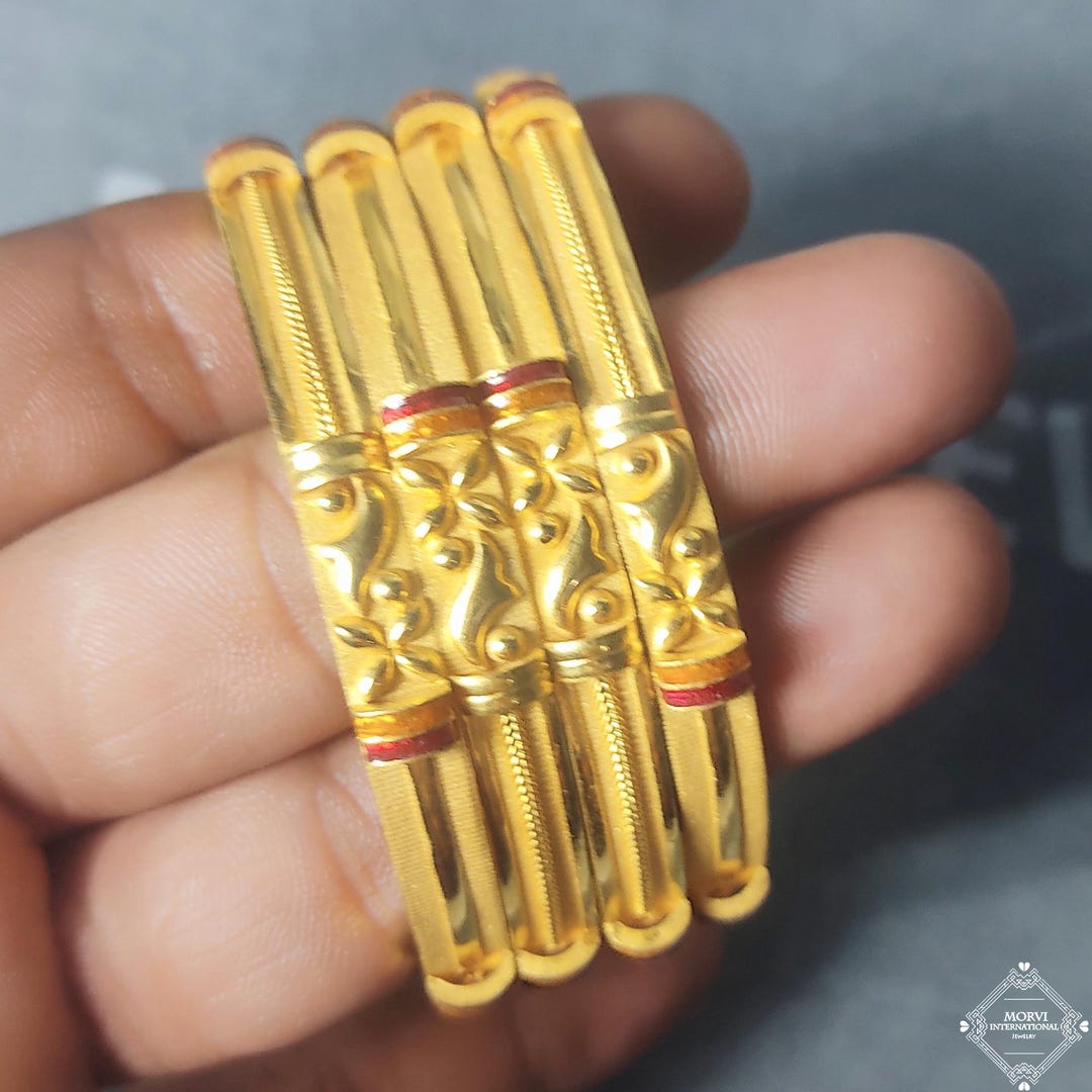 22k 22 Karat Pure Gold Bangles Bracelet Wedding Jewelry, K5180 - Etsy