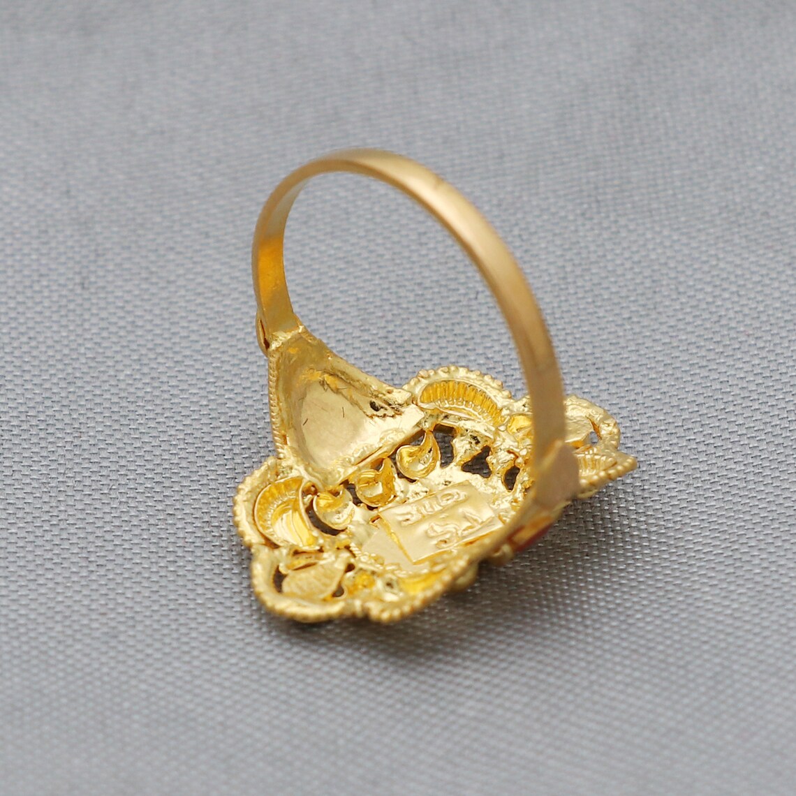 22k Gold Ring Indian Gold Ring Indian Gold Jewelry Enamel - Etsy