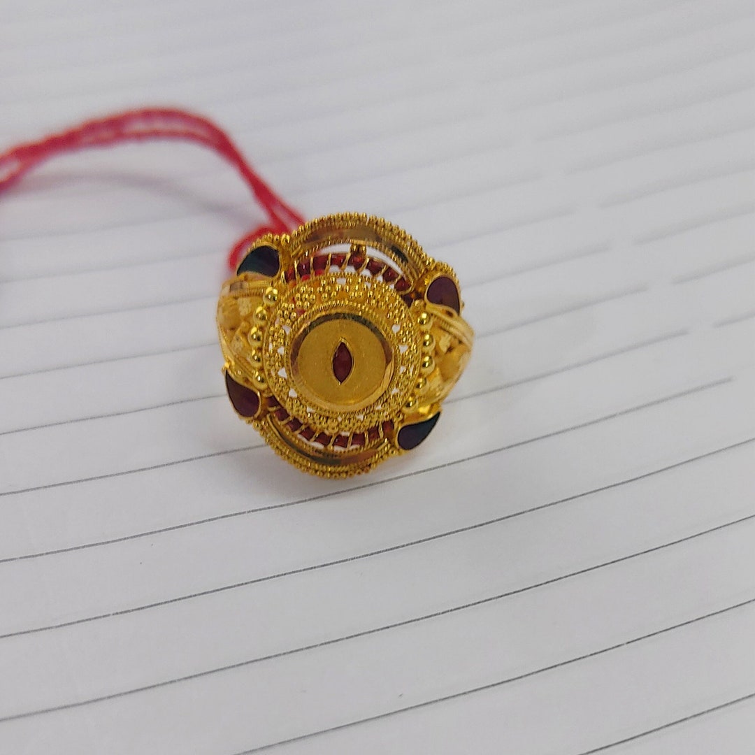 22kt Solid Gold Ring, 22K Indian Gold Ring All Size, Handmade Women ...
