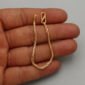 22k Gold Bracelet Chain From India, Box Style Gold Bracelet Handmade - Etsy