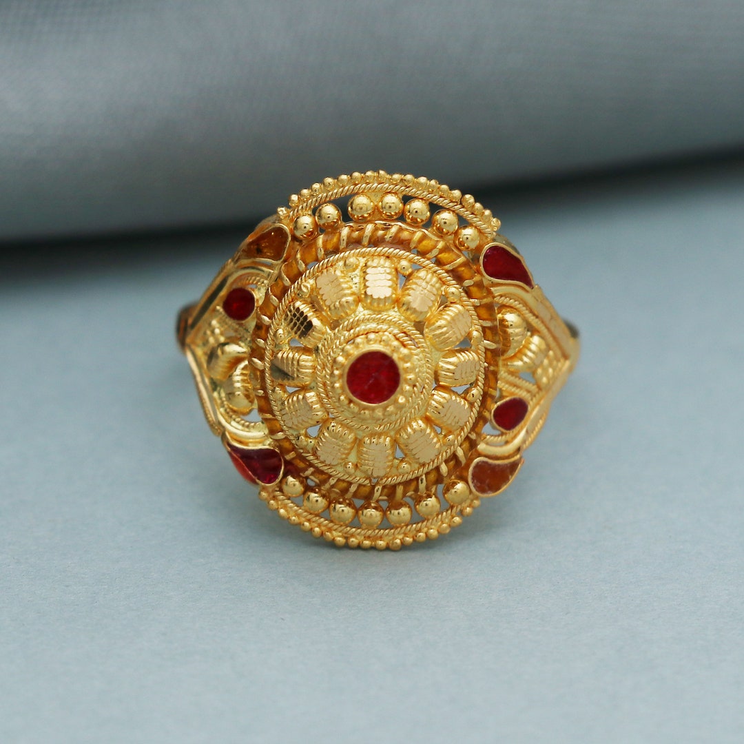 22k Pure Solid Gold Handmade Ring . Genuine 916 Gold Purity 22k Pure Solid Gold Handmade Ring . Genuine 916 Gold Purity