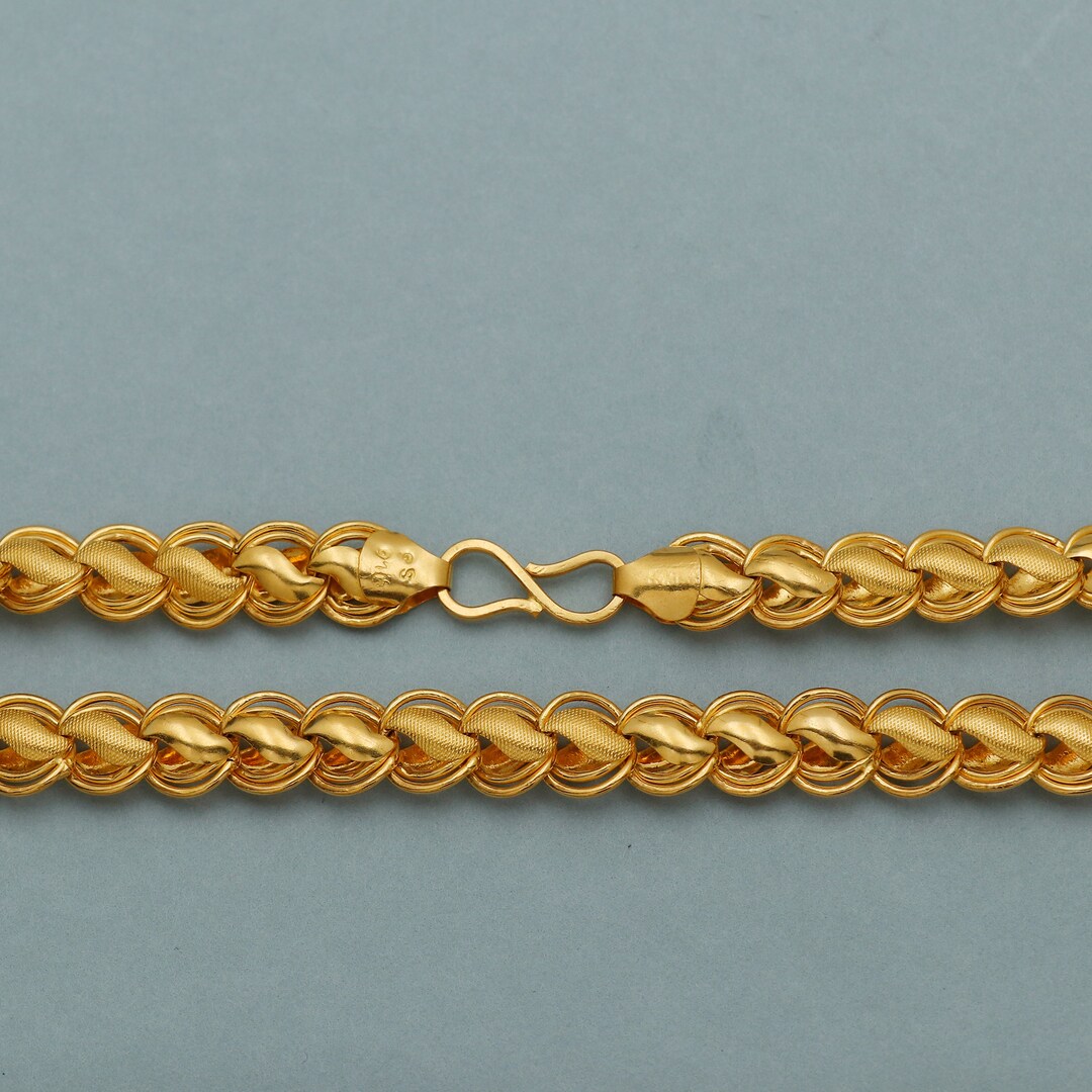 Women 22k Solid Gold Chain Necklace Handmade Jewellery - Etsy