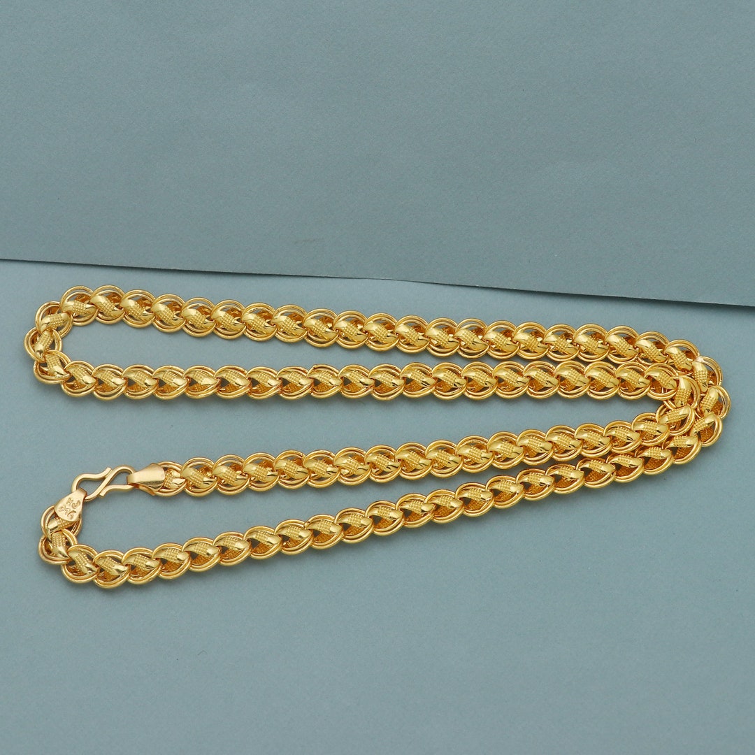 Indian Style 22k Yellow Gold Chain Necklace Gift All Sizes - Etsy