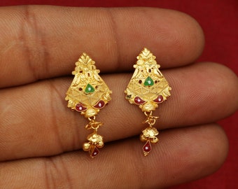 Gold Indian Wedding Earrings - Etsy