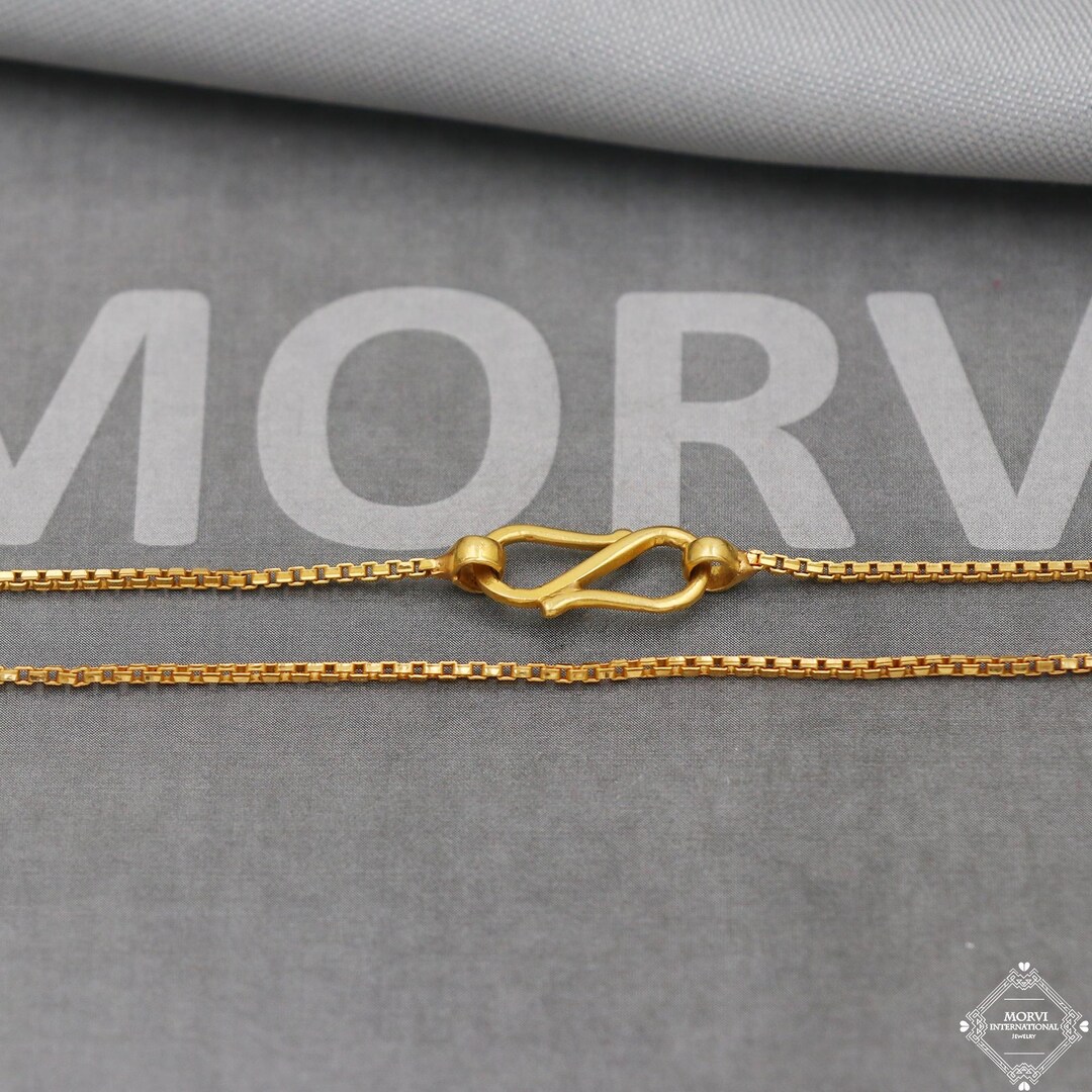 20k Gold Chain Necklace Box Style for Men Women Anniversary Wedding ...