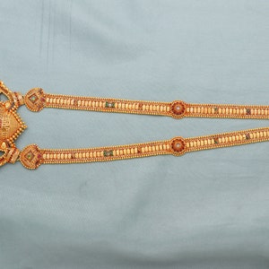 22k Yellow Gold Necklace Set, Indian Gold Set, Indian Gold Jewelry ...