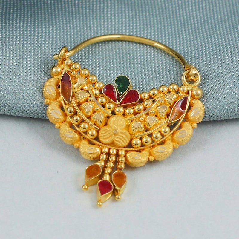 Septum Ring 22k Gold Indian - Etsy UK