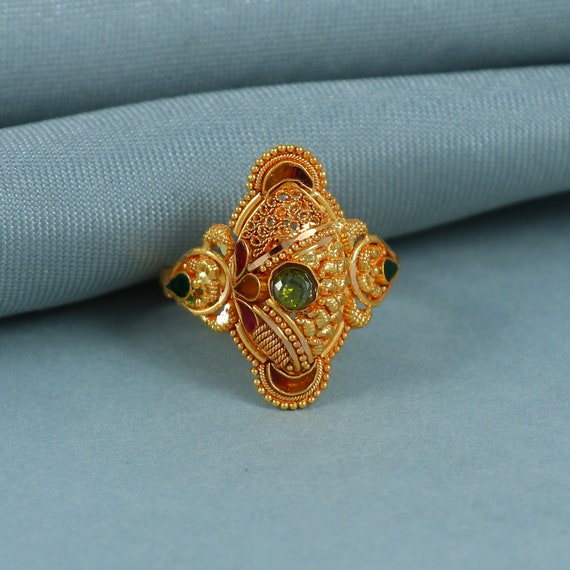 Gold ring south indian design store