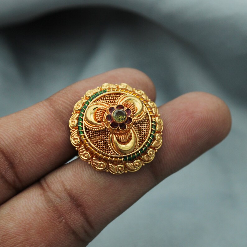 22k Yellow Gold Ring Indian Gold Ring Indian Gold Jewelry - Etsy