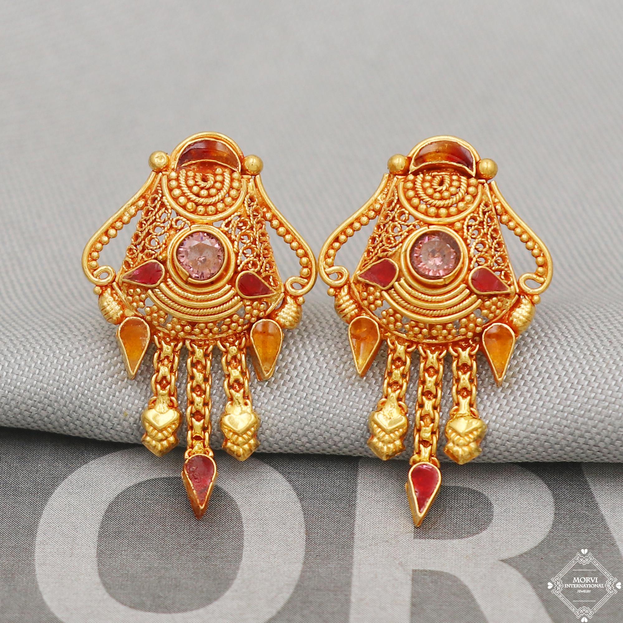 New model gold earrings images store