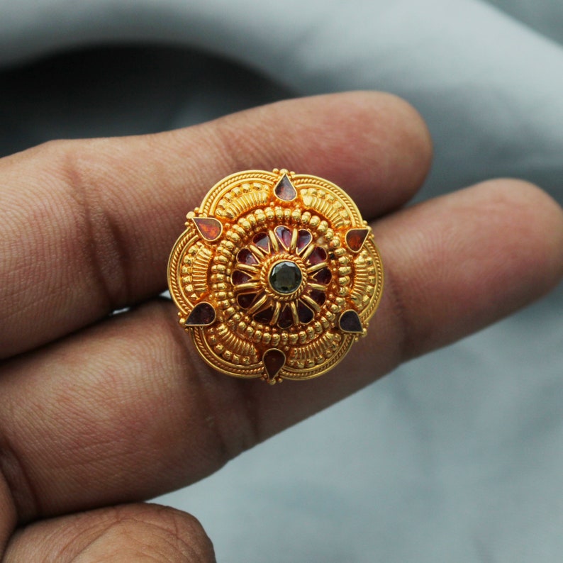 22k Yellow Gold Ring Indian Gold Ring Indian Gold Jewelry - Etsy