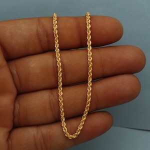 Rope Style 22k Yellow Gold Chain Necklace Gift , All Sizes, 22k Karat ...