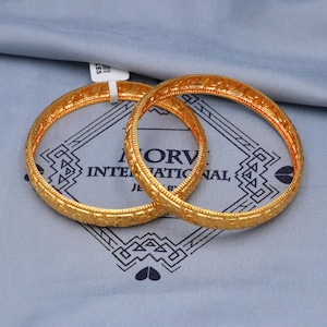 22k Gold Bangles Indian Handmade Lightweight Wax Filled, Traditional ...