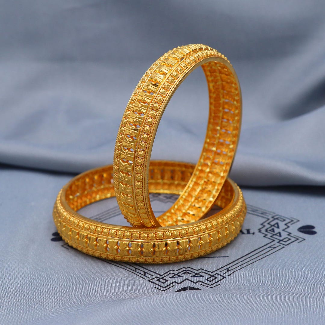 Solid Real 22k Gold Bangles Indian Handmade, Traditional Vintage Ethnic ...