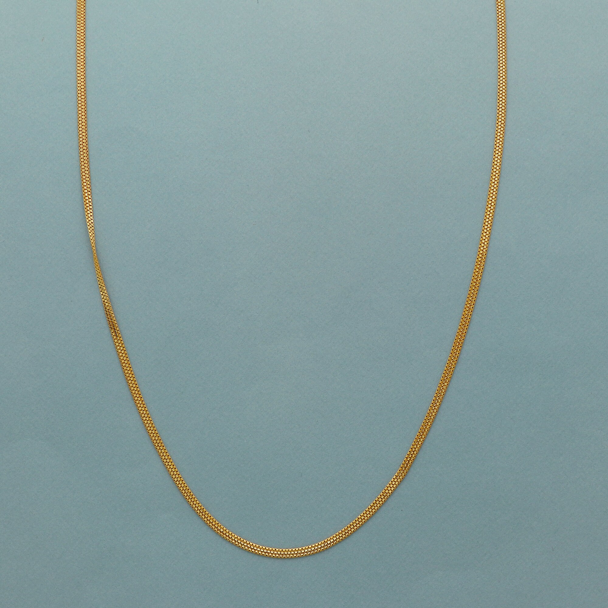 Box Style 22k Yellow Gold Chain Necklace Gift , All Sizes, 22k Karat ...
