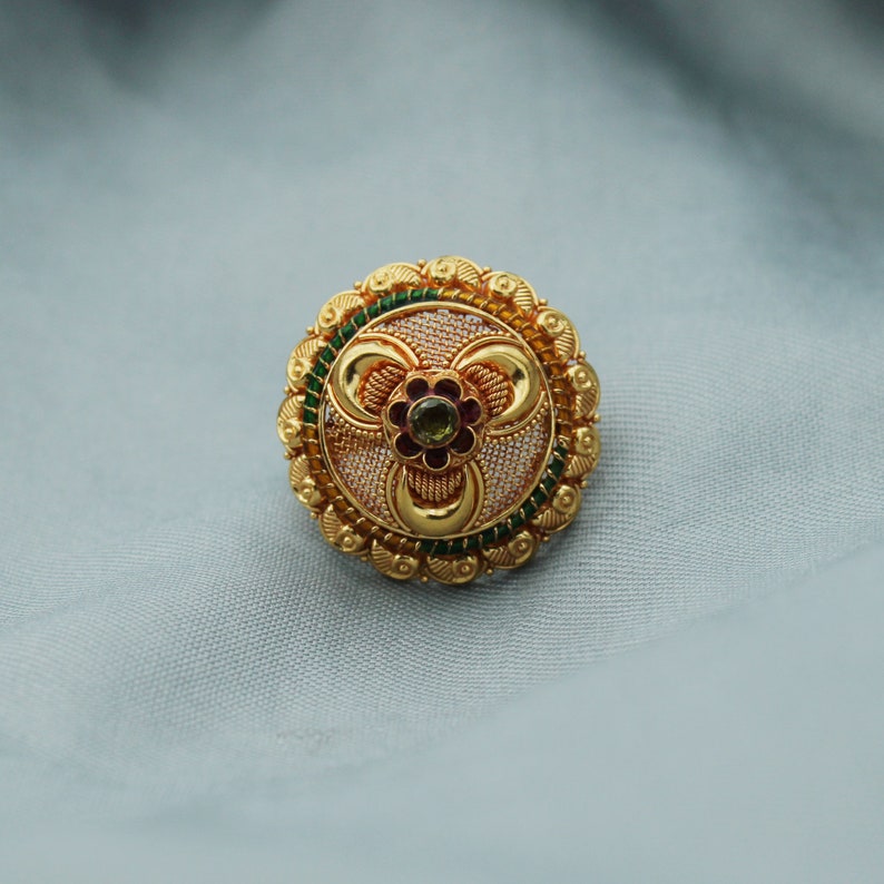 22k Yellow Gold Ring Indian Gold Ring Indian Gold Jewelry - Etsy
