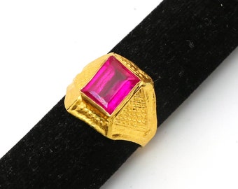 22k Gold Ruby Ring | Etsy