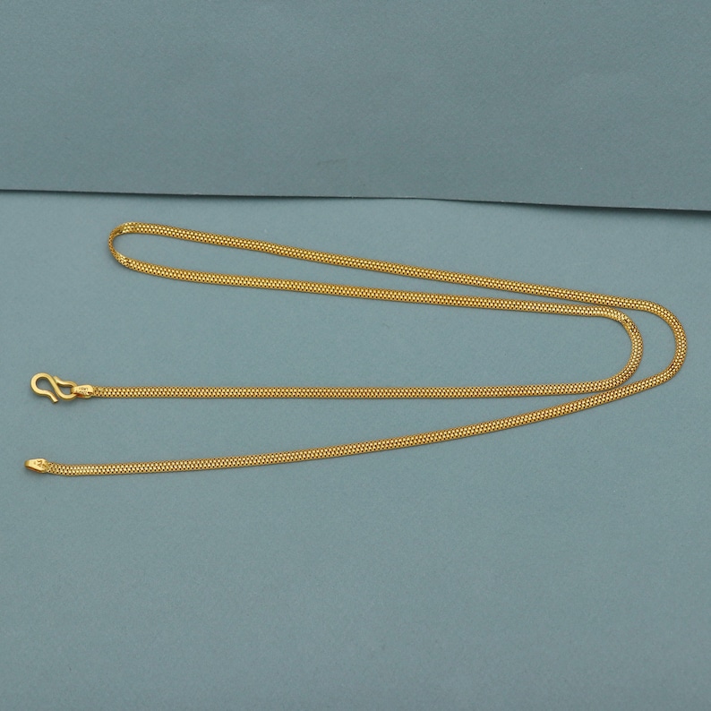Box Style 22k Yellow Gold Chain Necklace Gift , All Sizes, 22k Karat ...