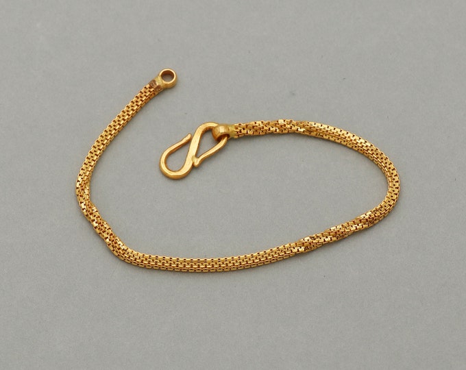 22k Gold Bracelet Chain From India, Box Style Gold Bracelet Handmade - Etsy