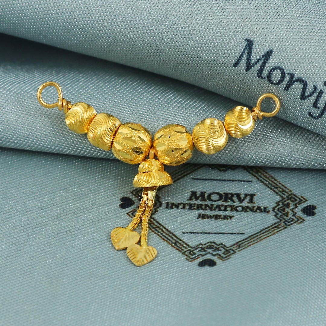 Pure 22k Yellow Gold Beads Ball Pendant Indian Style Wedding Jewelry for Gift, MJ0077 - Etsy