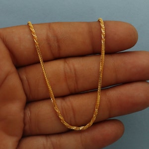 Box Style Twisted 22k Yellow Gold Chain Necklace Gift , All Sizes, 22k ...