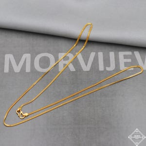 22k Gold Chain Necklace Box Style for Men Women Anniversary Wedding ...