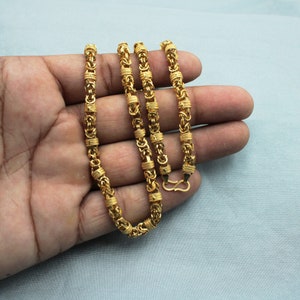 22k Gold Chain Necklace Indian Handmade Jewelry, Heavy Men Gold Chain ...