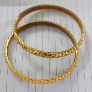 22k Gold Bangles Indian Handmade Lightweight Wax Filled, Traditional ...