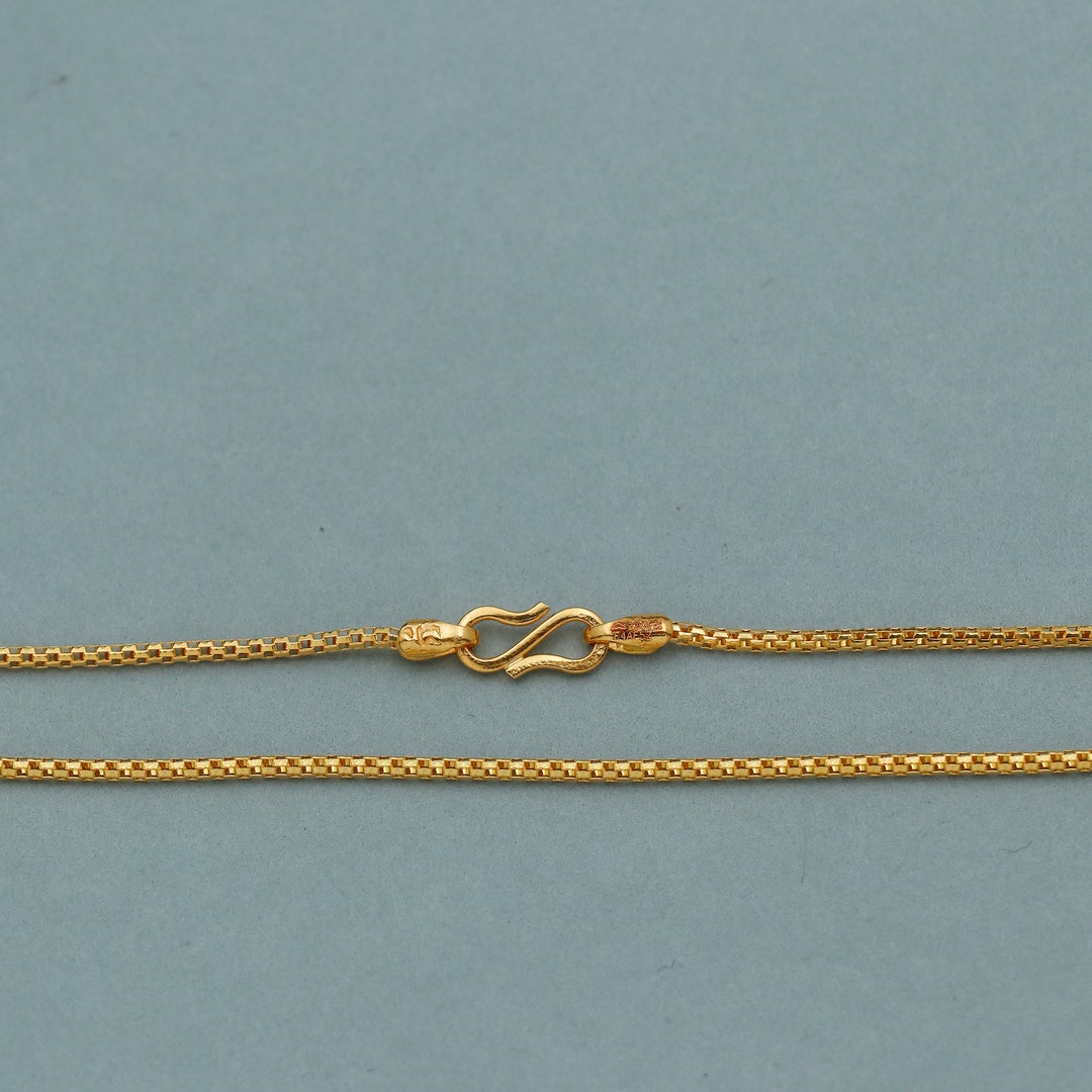 Pure Handmade 22k Yellow Gold Chain Necklace Jewelry, 22k Gold Box ...