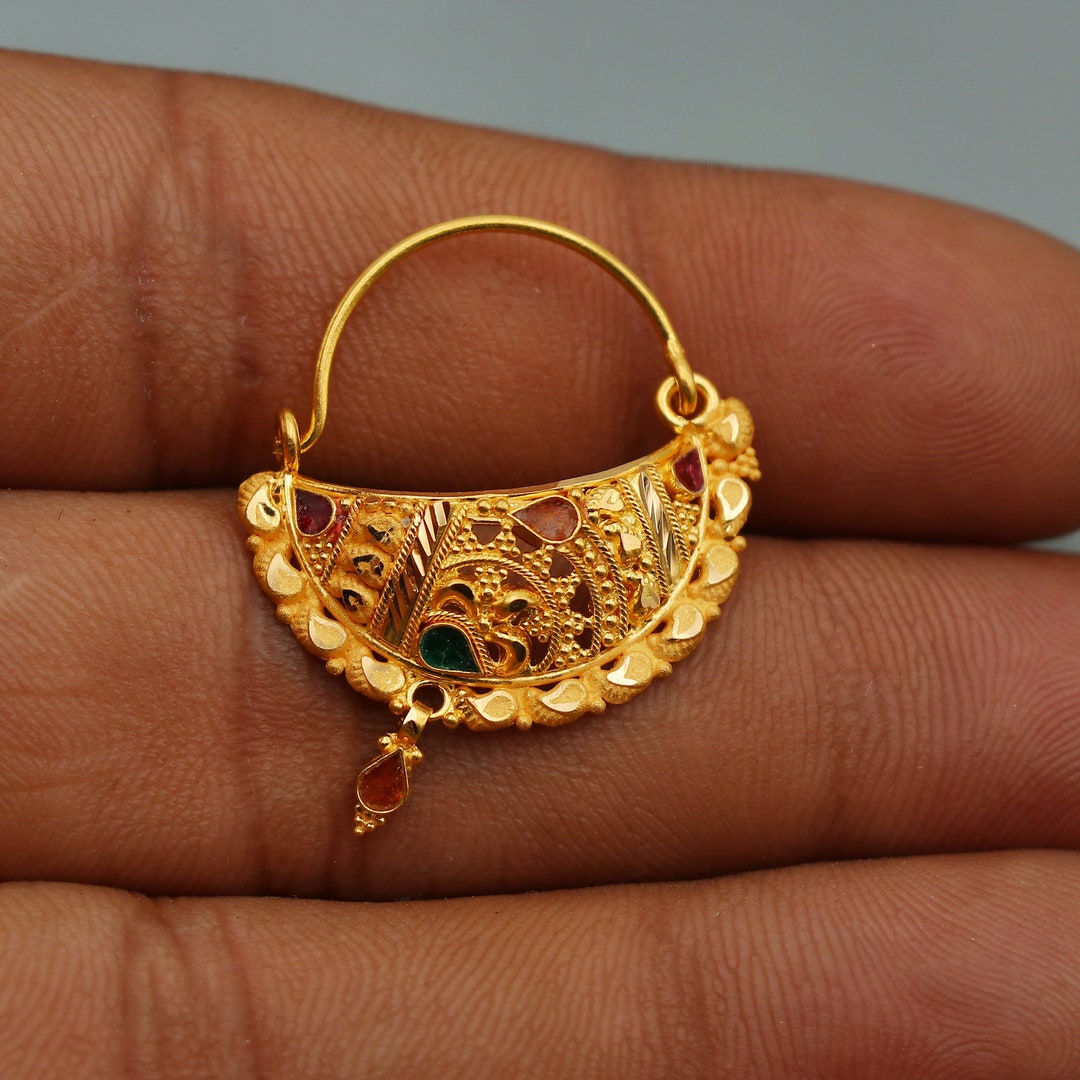 22k Yellow Gold Nath Nosepin Women Indian Jewelry, K2503 - Etsy