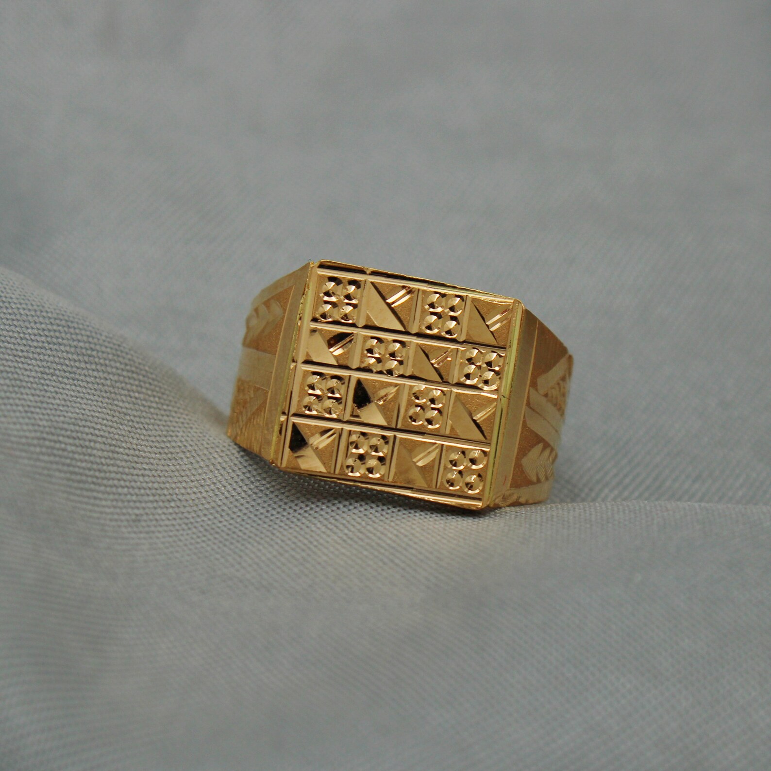 Stylish Hand Carved 22k Yellow Gold Ring Indian Men Gold Ring - Etsy