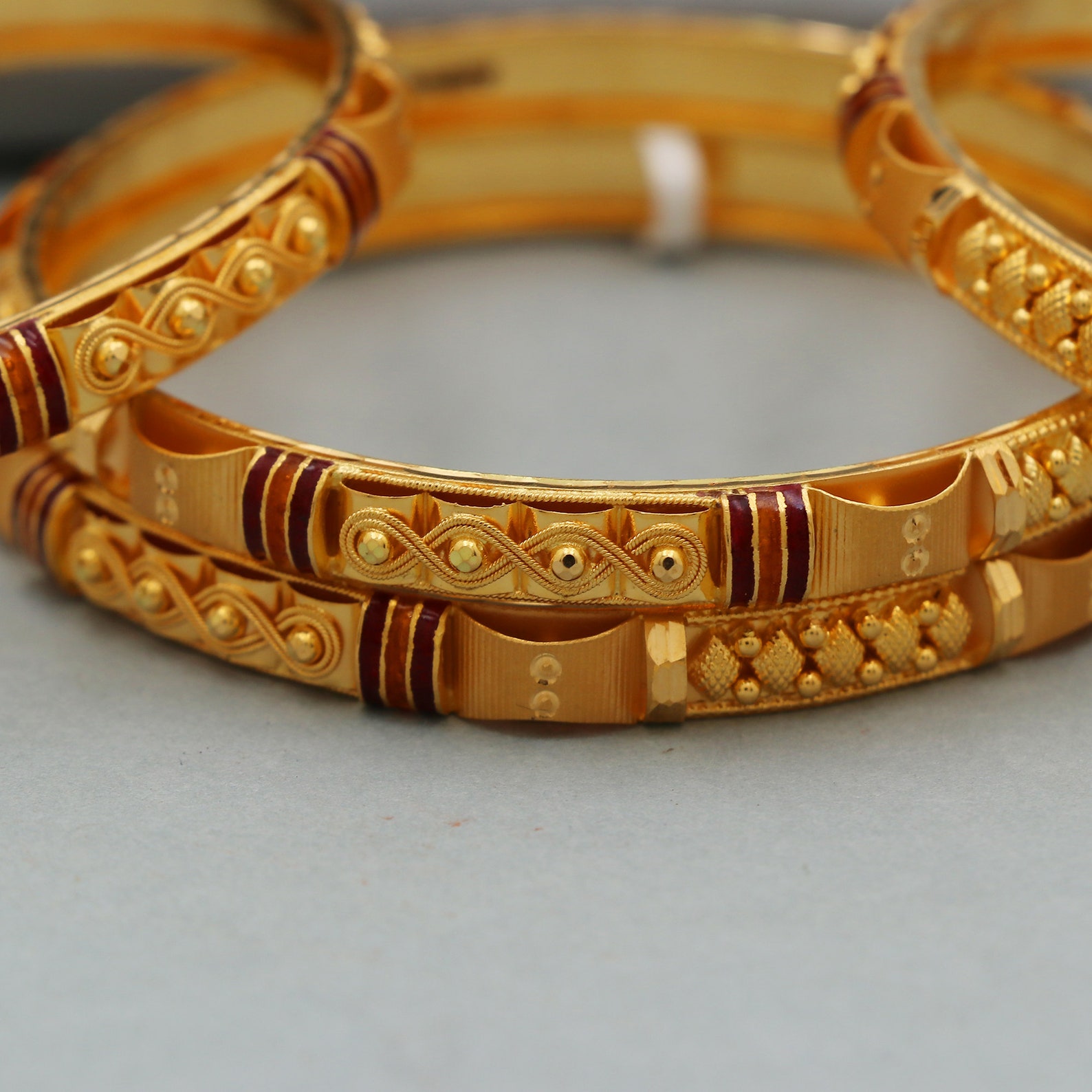 Pure 22k Gold Bangles Indian Handmade Vintage Design, Handcrafted ...