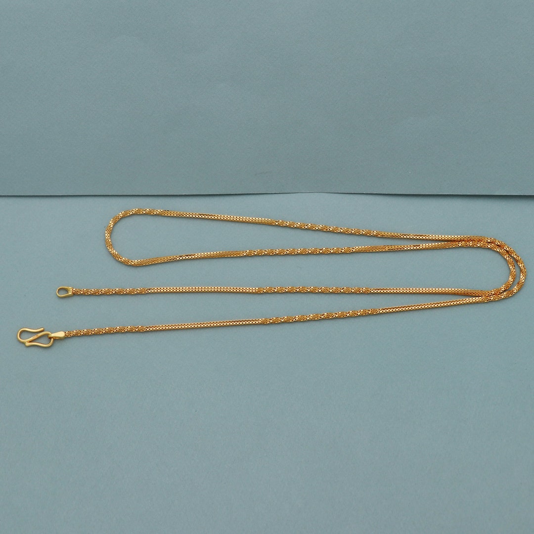 Box Style Twisted 22k Yellow Gold Chain Necklace Gift All - Etsy