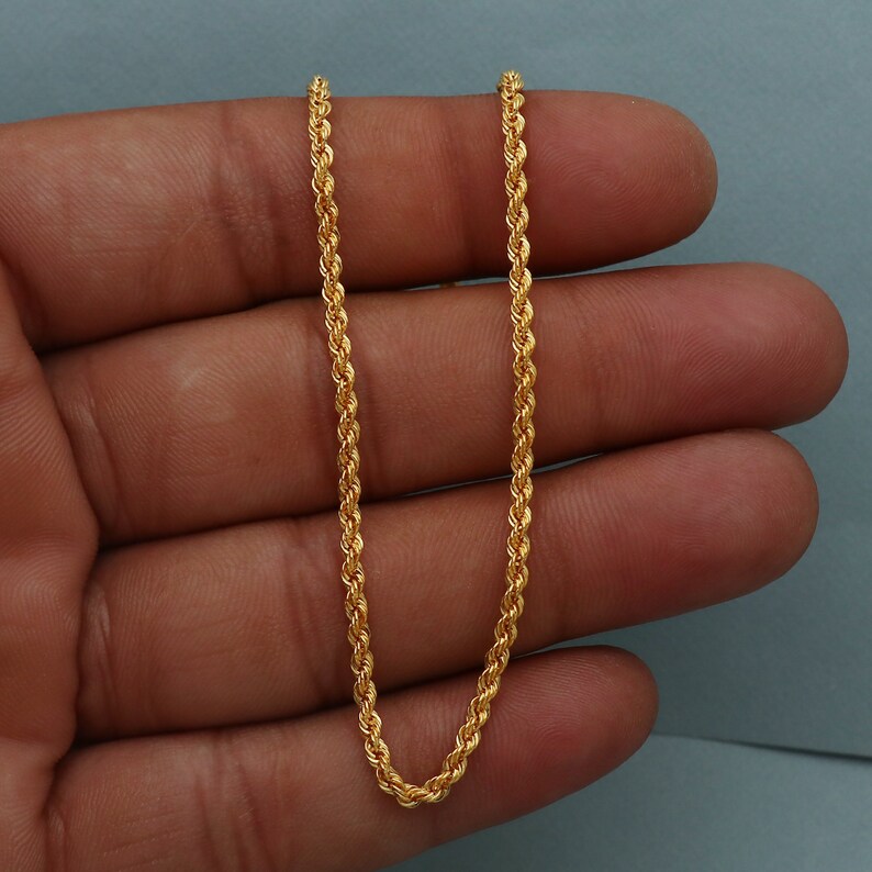 Rope Style 22k Yellow Gold Chain Necklace Gift All Sizes - Etsy