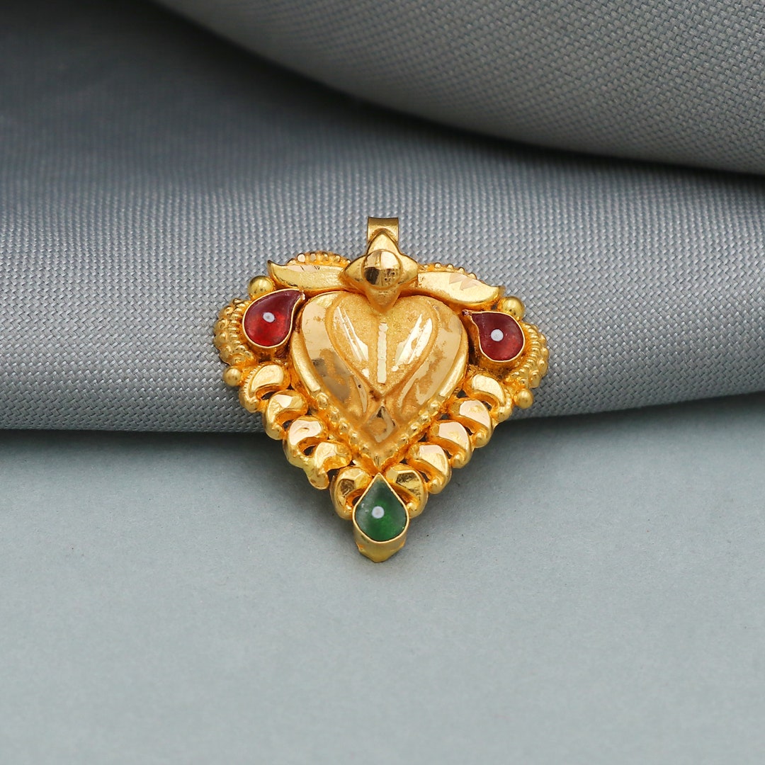 22k Yellow Gold Pendant Necklace Indian Traditional Handmade Jewelry, K3963 - Etsy