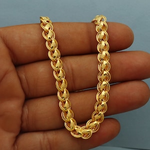 Indian Style 22k Yellow Gold Chain Necklace Gift , All Sizes, 22k Karat ...