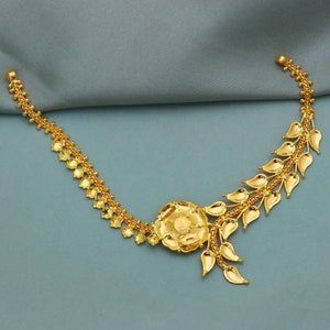22k Yellow Gold Necklace , Indian Gold Necklace, Indian Gold Jewelry ...