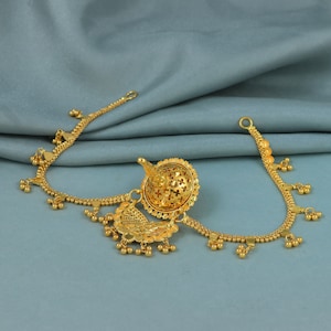 Rajasthani 22k Yellow Gold Indian Gold Borla Matha Patti, Indian Gold ...