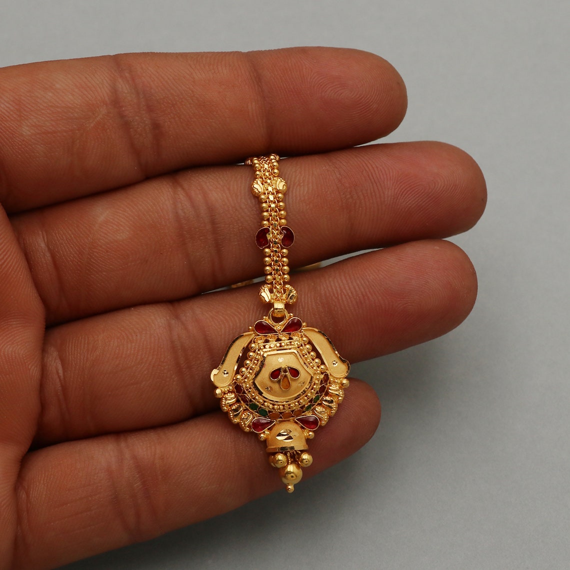 22k Gold Maang Tikka Head Pendant Jewelry for Wedding Party - Etsy