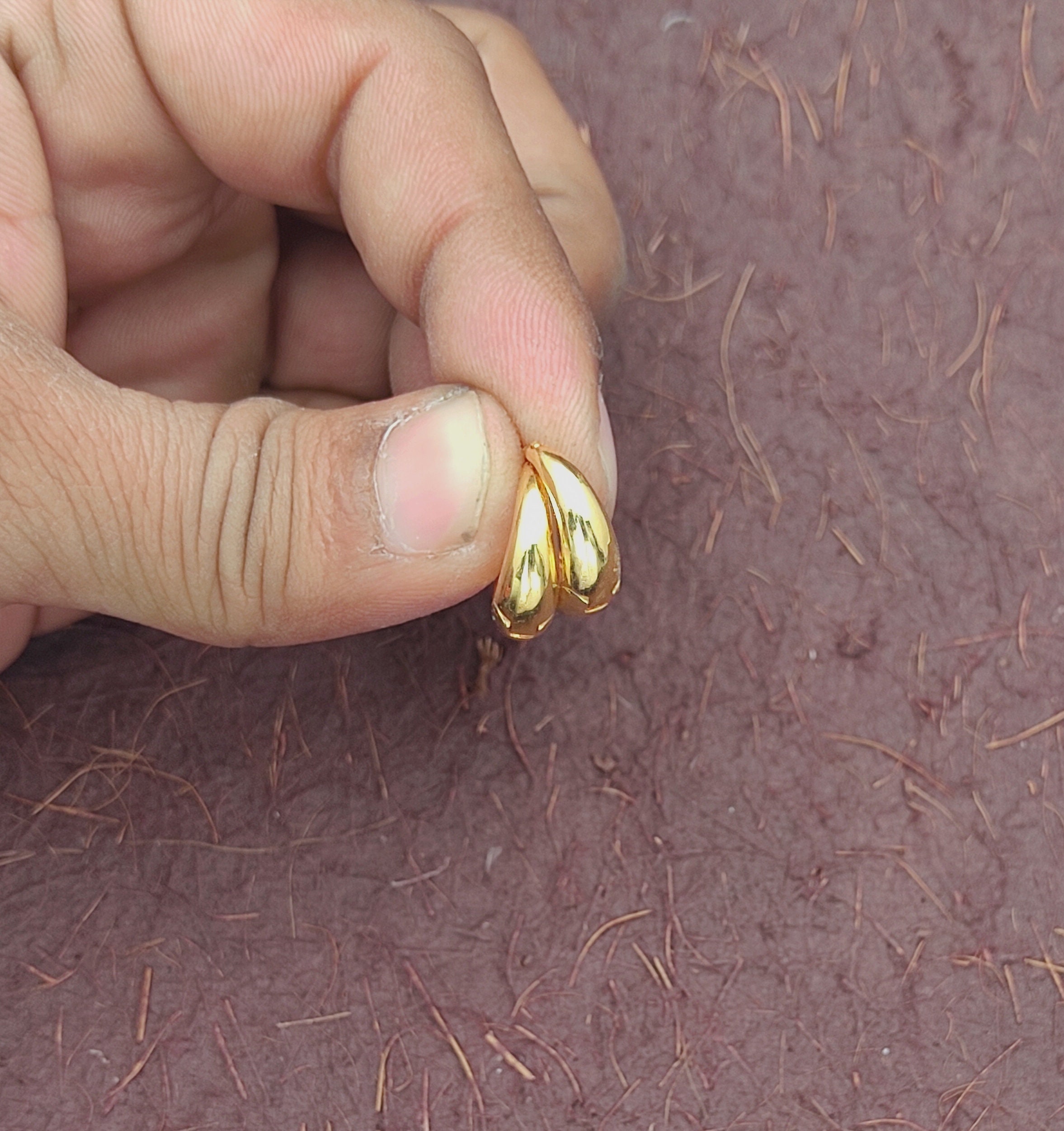 18k Yellow Gold Hoop Earrings Bali Earring Huggies Handmade - Etsy