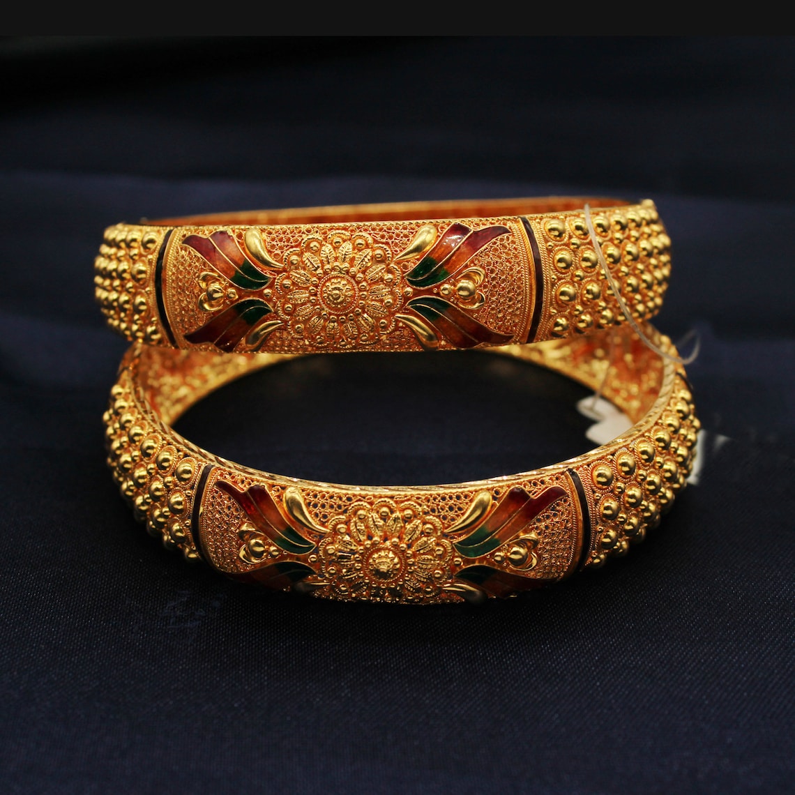 22kt Gold Bangles Pair Indian 22k Gold Bangle Bracelet - Etsy