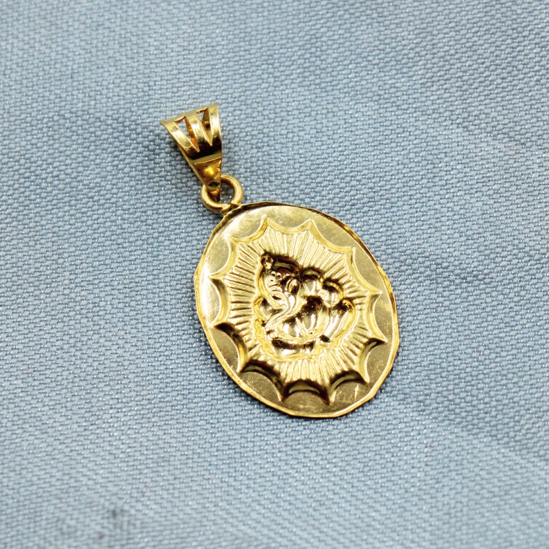 GANESHA Ganesh 18k Yellow Gold Locket Pendant Necklace - Etsy