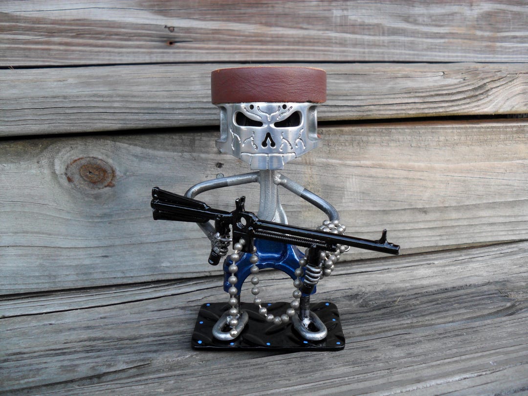 Piston Skull Gunner Sculpture Machine Gunner Sculpture Handmade - Etsy