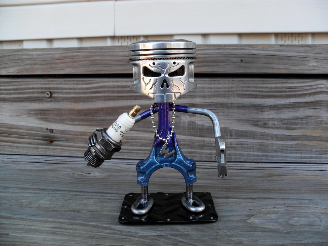 Skull Piston Face- Wizard the Mechanic Piston Skull Art Sculpture - Etsy